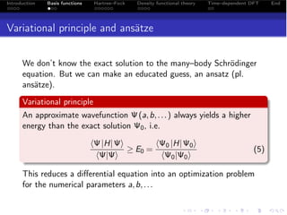 A brief introduction to Hartree-Fock and TDDFT | PDF