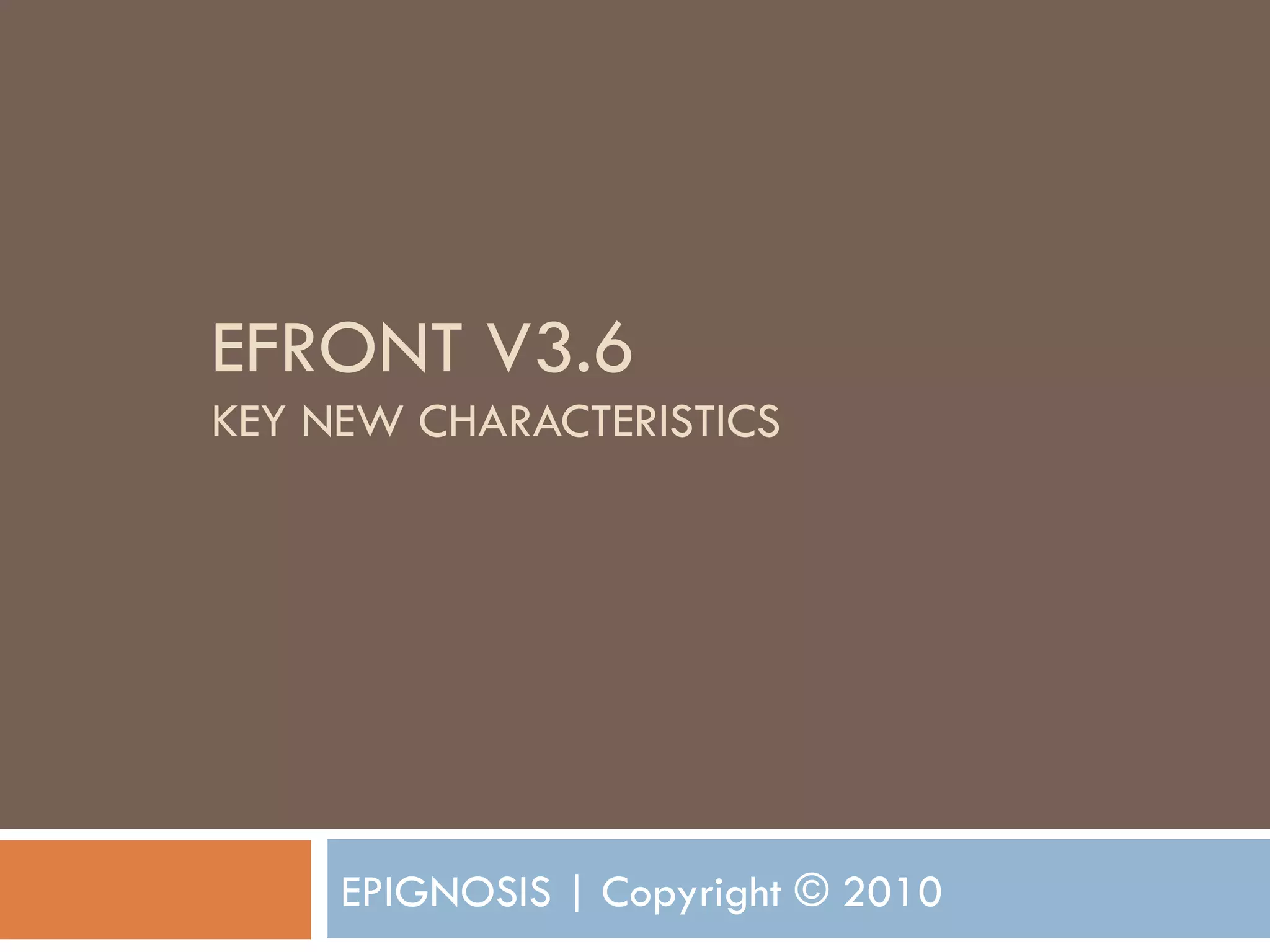 eFront 3.6 - what's new | PPT