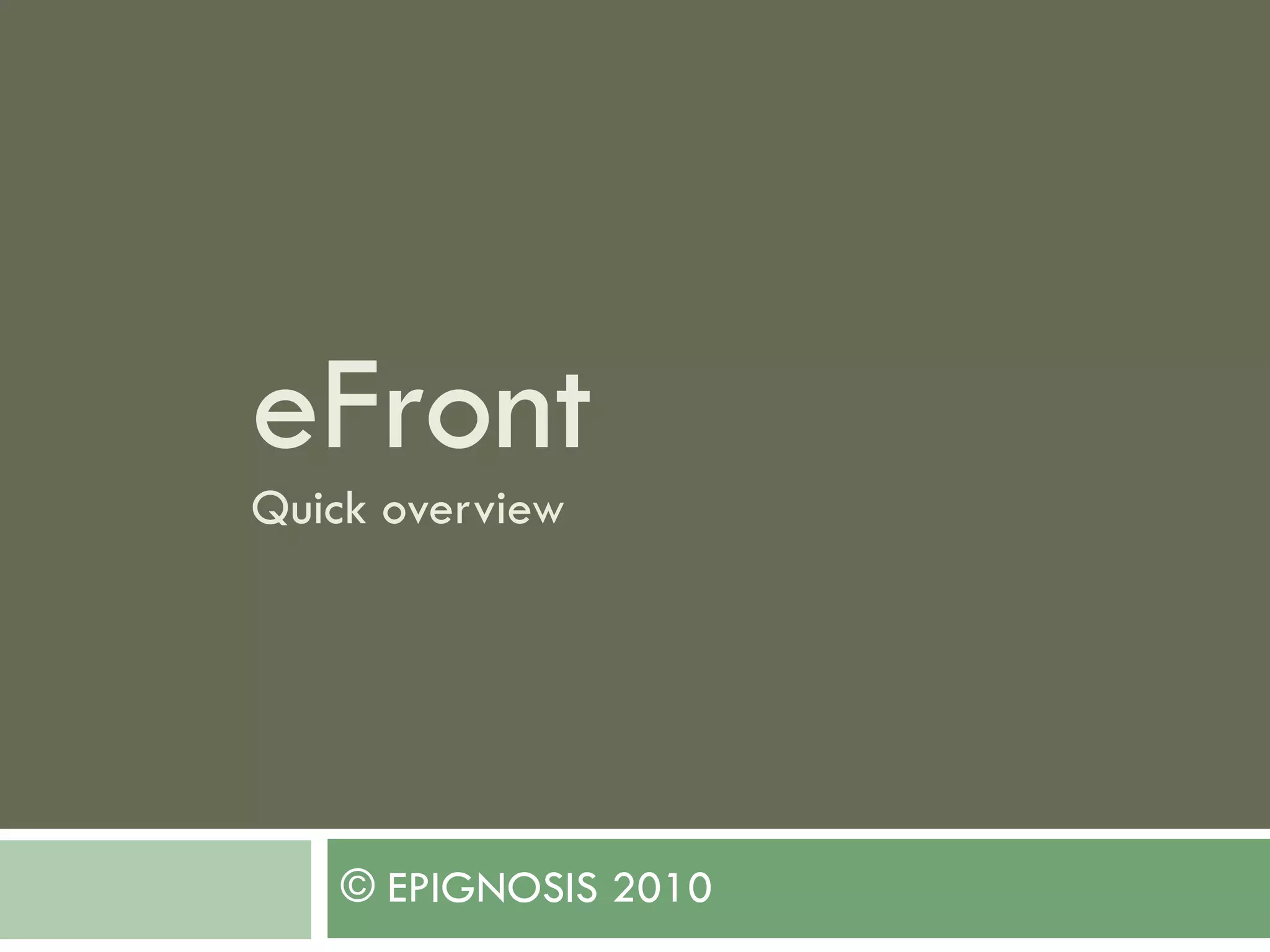 eFront Quick Overview | PPT