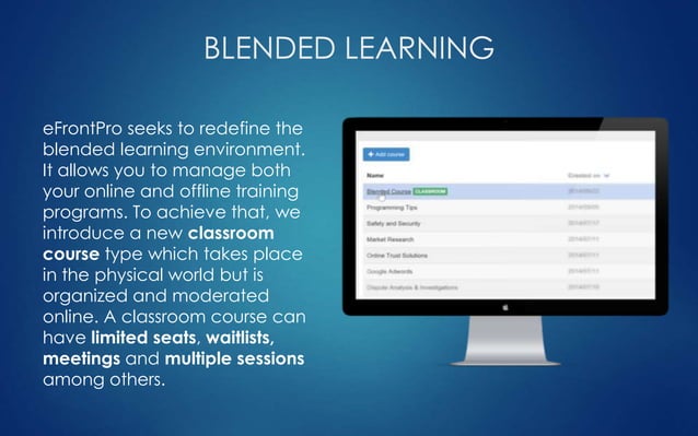 eFront-Pro Overview | PPTX | Internet | Computing