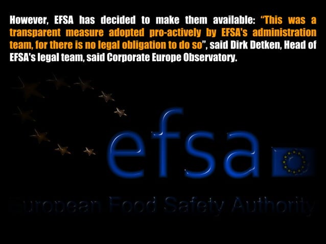 EFSA: EUROPEAN FOOD SAFETY AUTHORITY | PPS | Agriculture | Industries