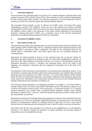 EFSA Opinion on electrical requirements for poultry waterbath stunning ...