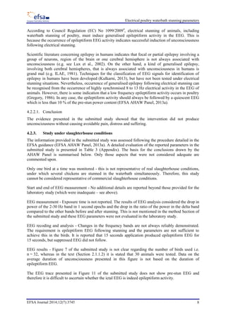 EFSA Opinion on electrical requirements for poultry waterbath stunning ...