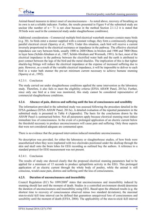 EFSA Opinion on electrical requirements for poultry waterbath stunning ...