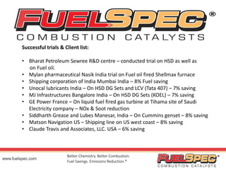 Fuelspec 114-05 (Patented EPA approved fuel additive) | PPTX