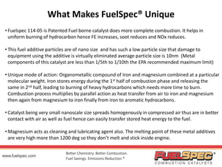 Fuelspec 114-05 (Patented EPA approved fuel additive) | PPTX