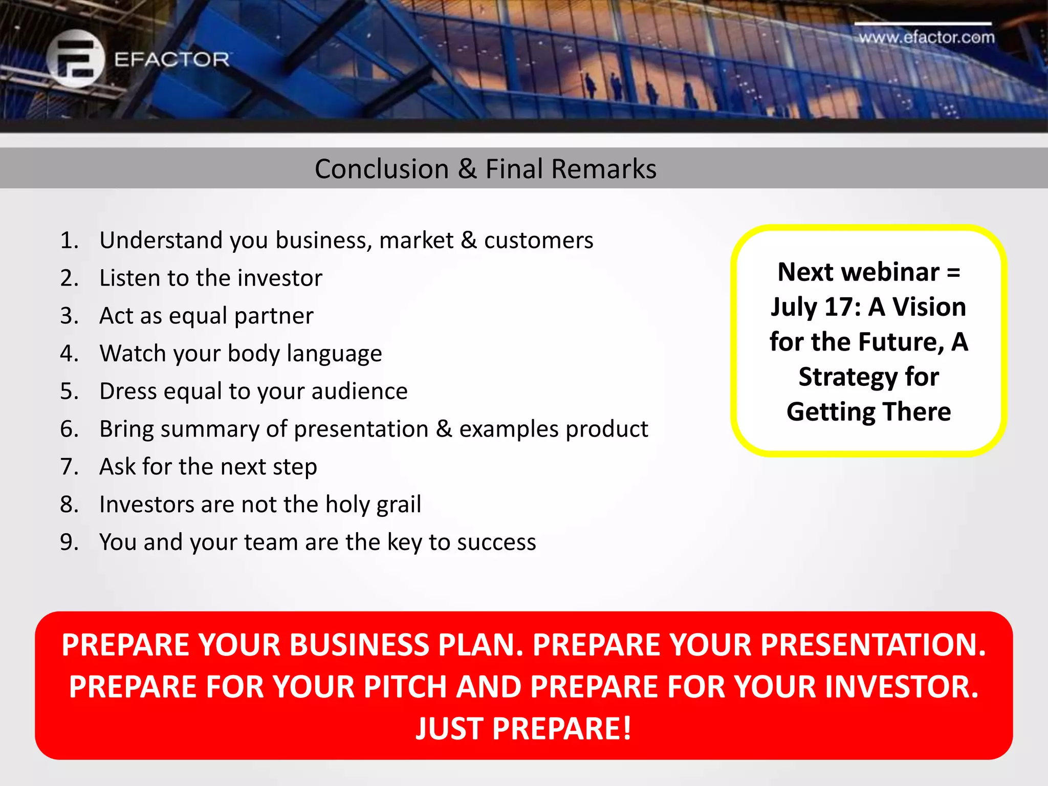 Efactor - Pitching and Presentation | PPT