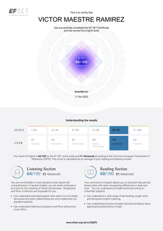 EF SET Certificate | PDF