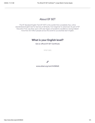 EF SET Certificate™ _ C2 PROFICIENT Jorge Alberto Fuentes Zapata | PDF