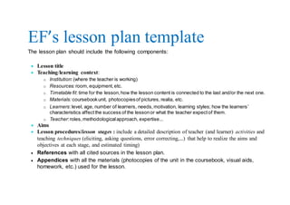 Ef's lesson plan template | PPT