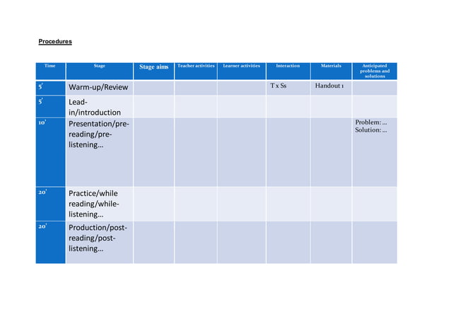 Ef's lesson plan template | PPT