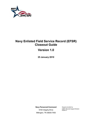 Efsr closeout guide | PDF