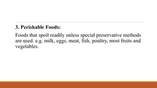 Classification of Food based on Ph and Perishability | PPT