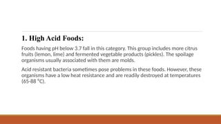 Classification of Food based on Ph and Perishability | PPTX