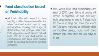 Classification of Food based on Ph and Perishability | PPT