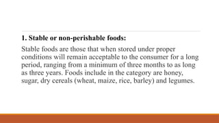 Classification of Food based on Ph and Perishability | PPT