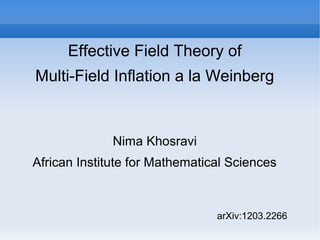 Effective Field Theory of Multifield Inflation | ODP