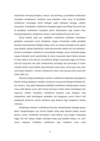 peran guru PKn melalui pembelajaran berbasis multikultural dalam membangun karakter bangsa | PDF