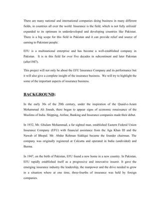 Efu project | DOC | Life Insurance | Insurance