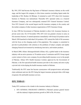 Efu project | DOC | Life Insurance | Insurance