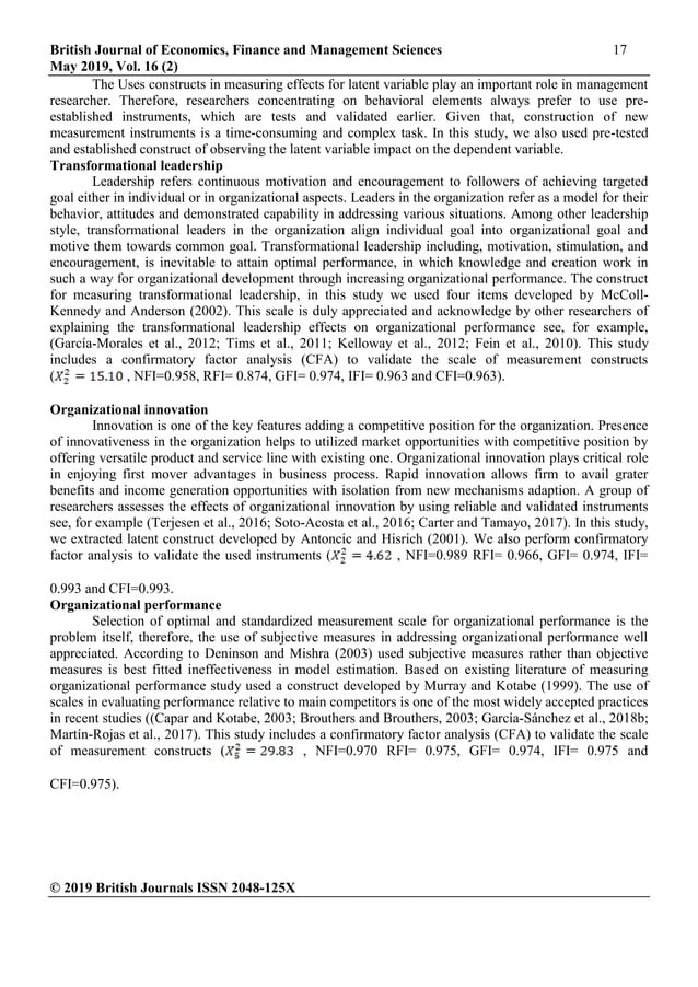 effects of transformational leadership on performance | PDF