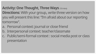 Effective Communication Week 1-Personal and Interpersonal Language and ...