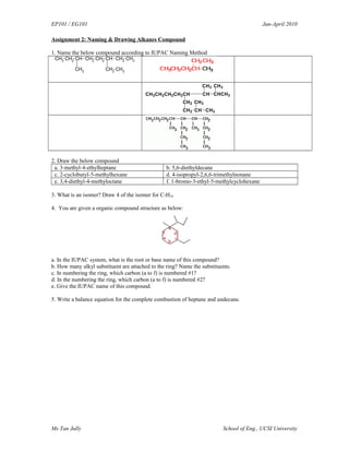 Organic Chemistry Assignment 2 | DOC