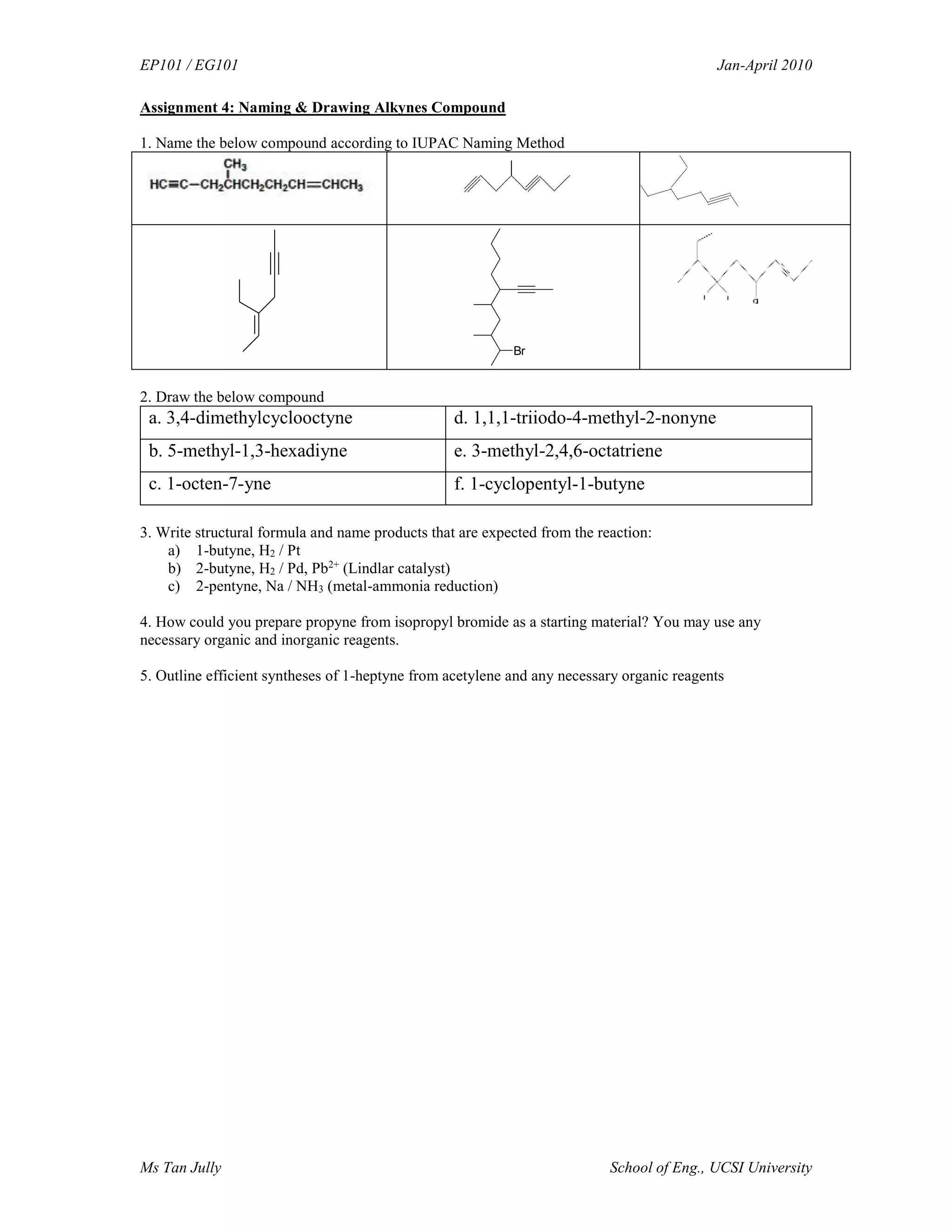 Organic Chemistry Assignment 4 | PDF