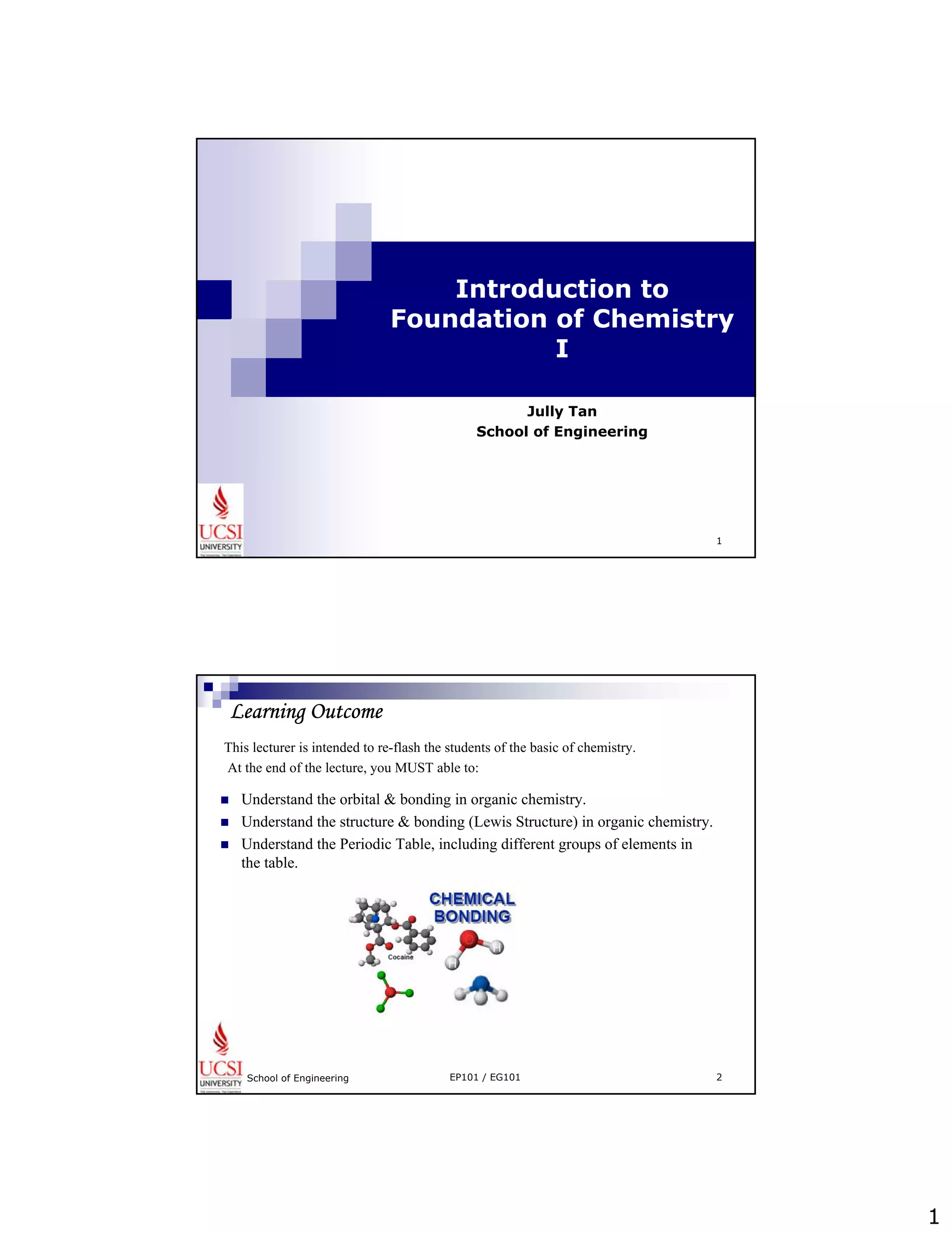 Introduction to Foundation of Chemistry 1 | PDF | Chemistry | Science