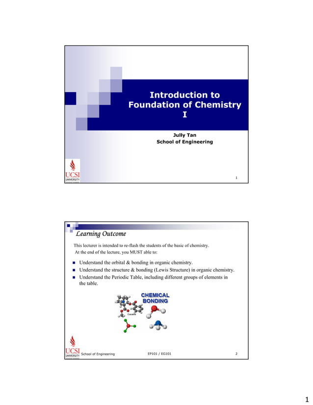 Introduction to Foundation of Chemistry 1 | PDF | Chemistry | Science