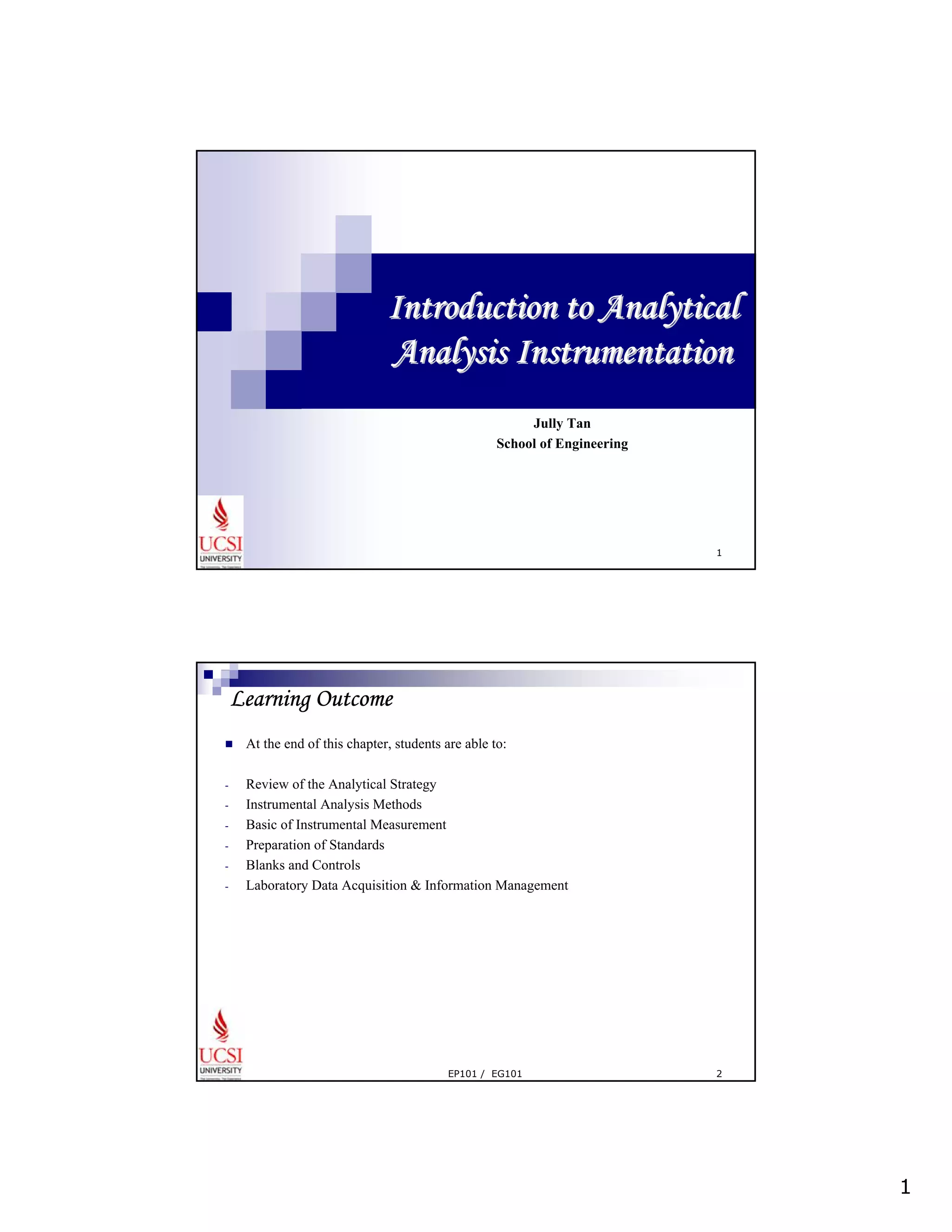 Introduction to Analytical Analysis Instrumentation | PDF