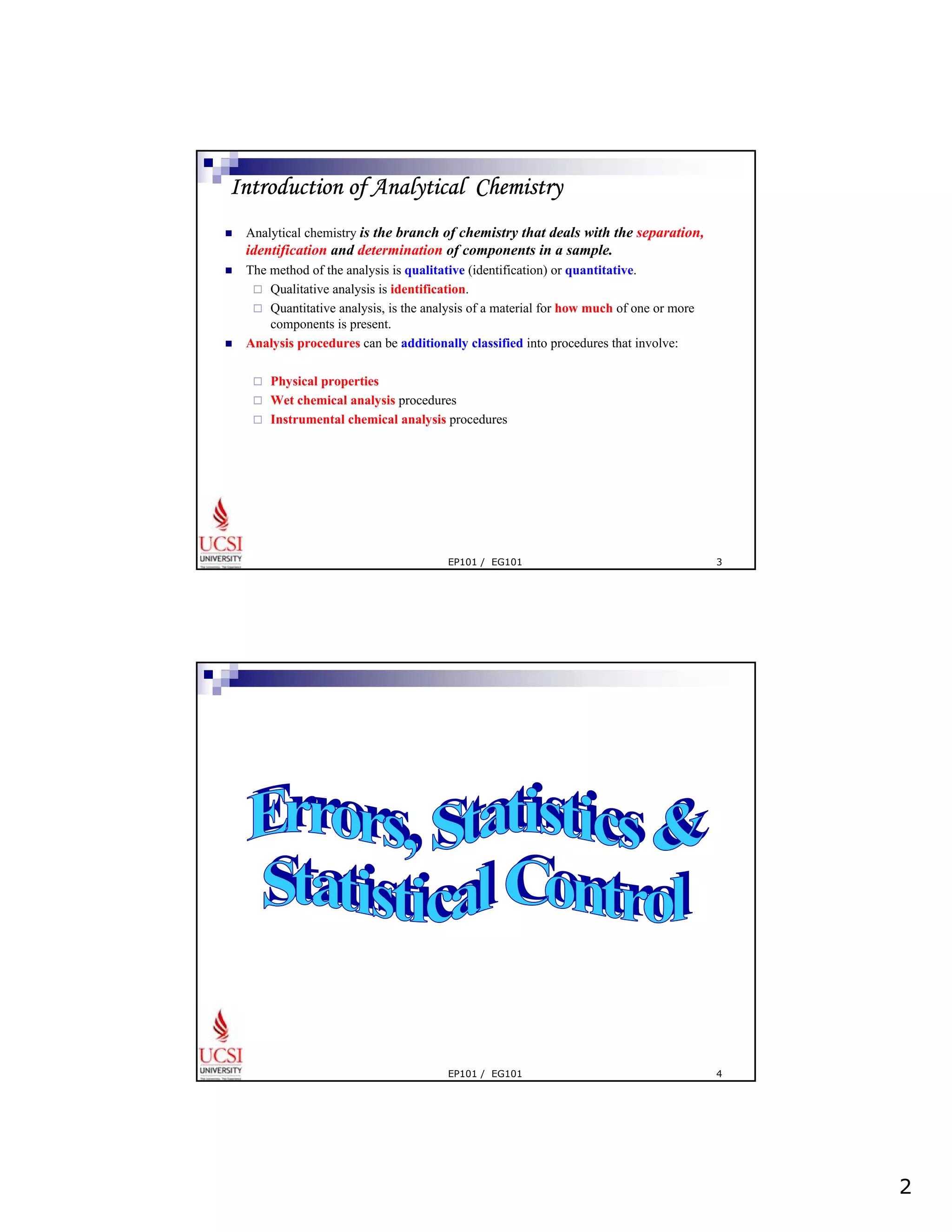 Introduction to Analytical Analysis Instrumentation | PDF