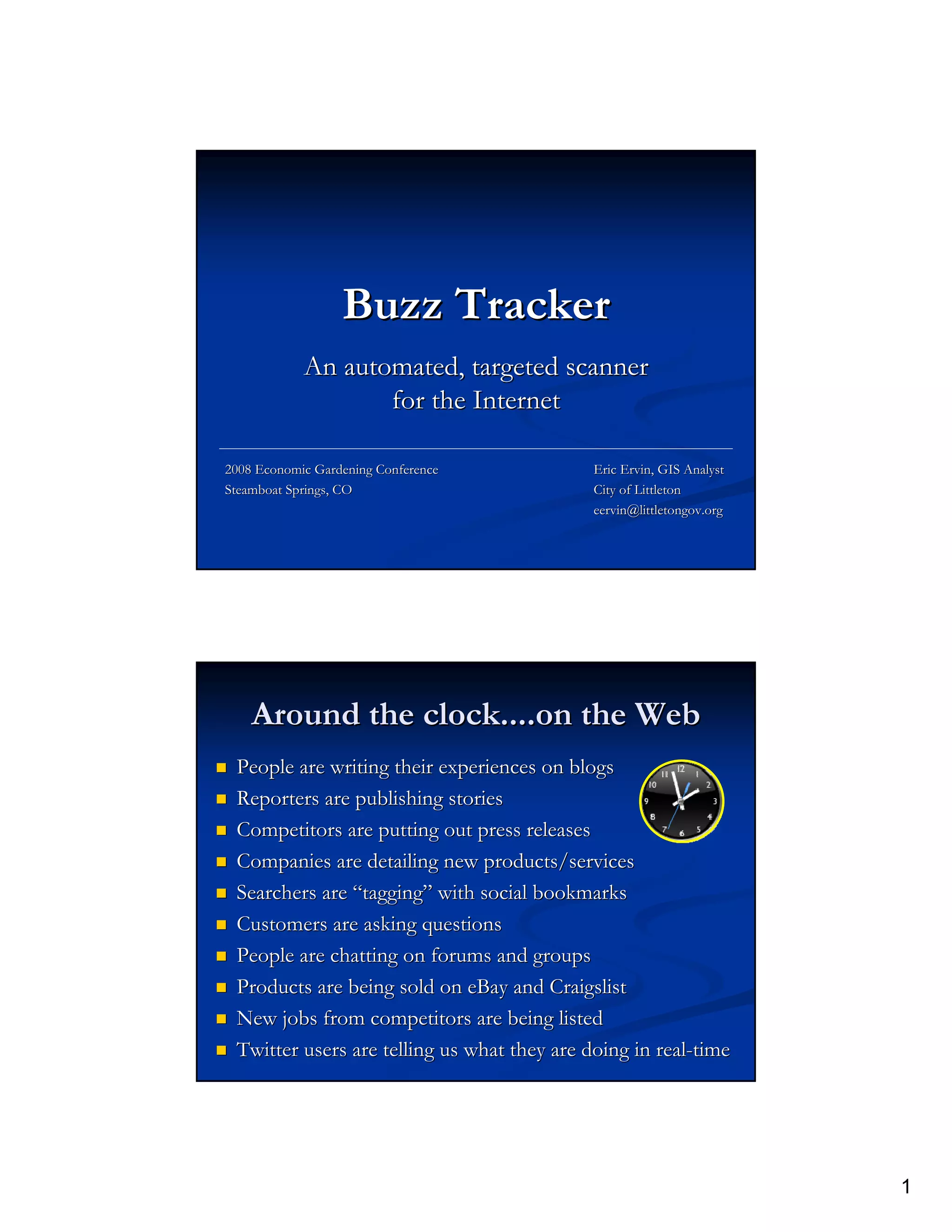 EG2008 Eric Ervin Buzz Tracker Presentation | PDF