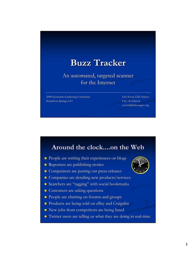 EG2008 Eric Ervin Buzz Tracker Presentation | PDF