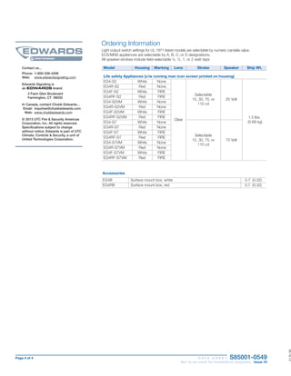 Edwards Signaling EG4F-S7 Data Sheet | PDF
