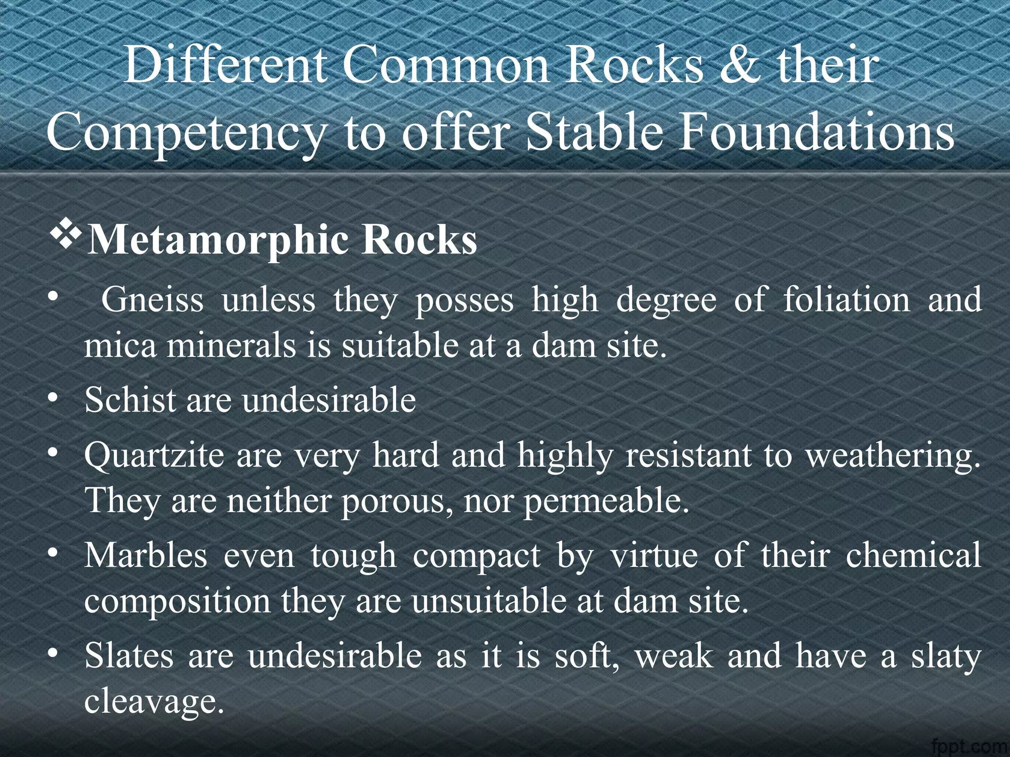 Geology of Dams & Reservoirs | PPT