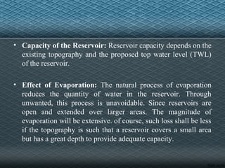 Geology of Dams & Reservoirs | PPT