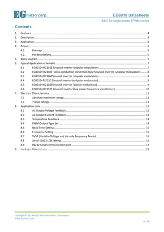 EGmicro EG8010 Datasheet | PDF