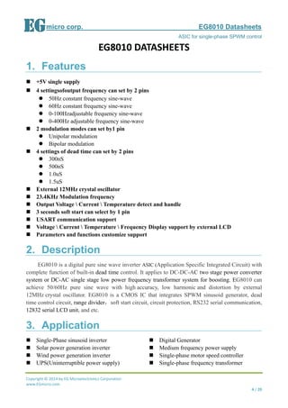 EGmicro EG8010 Datasheet | PDF