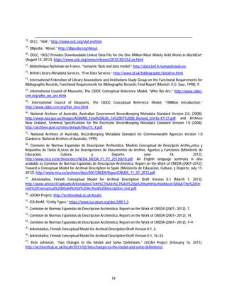 نحو نموذج مفاهيمي دولي للوصف الأرشيفي: تقرير مبدئي من مجموعة الخبراء المعنيين بالوصف الأرشيفي ...