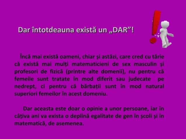 Egalitatea de gen in matematica | PPT