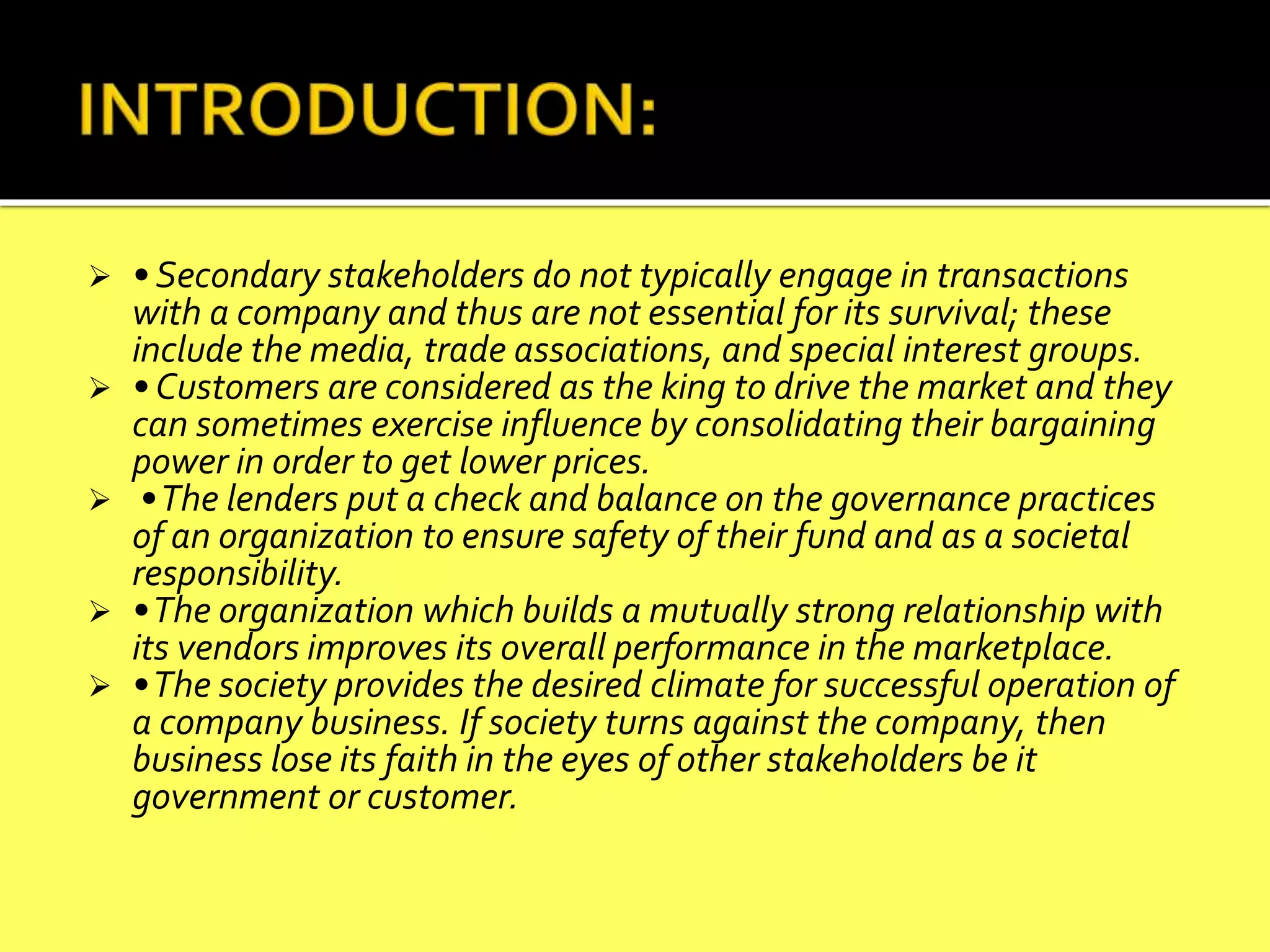CH -11 CORPORATE GOVERNANCE AND OTHER STAKEHOLDERS | PPTX