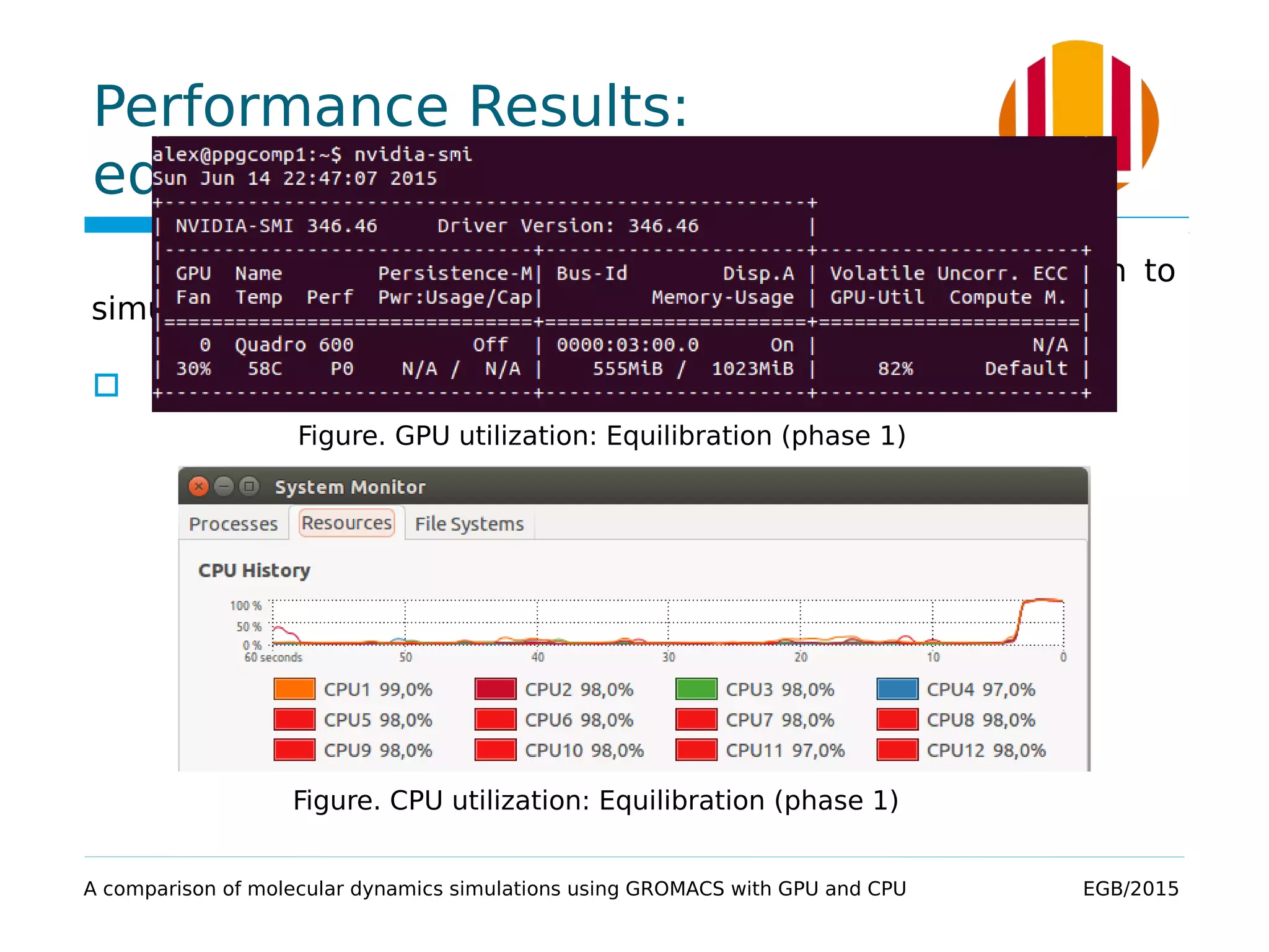 A comparison of molecular dynamics simulations using GROMACS with GPU and CPU | PDF