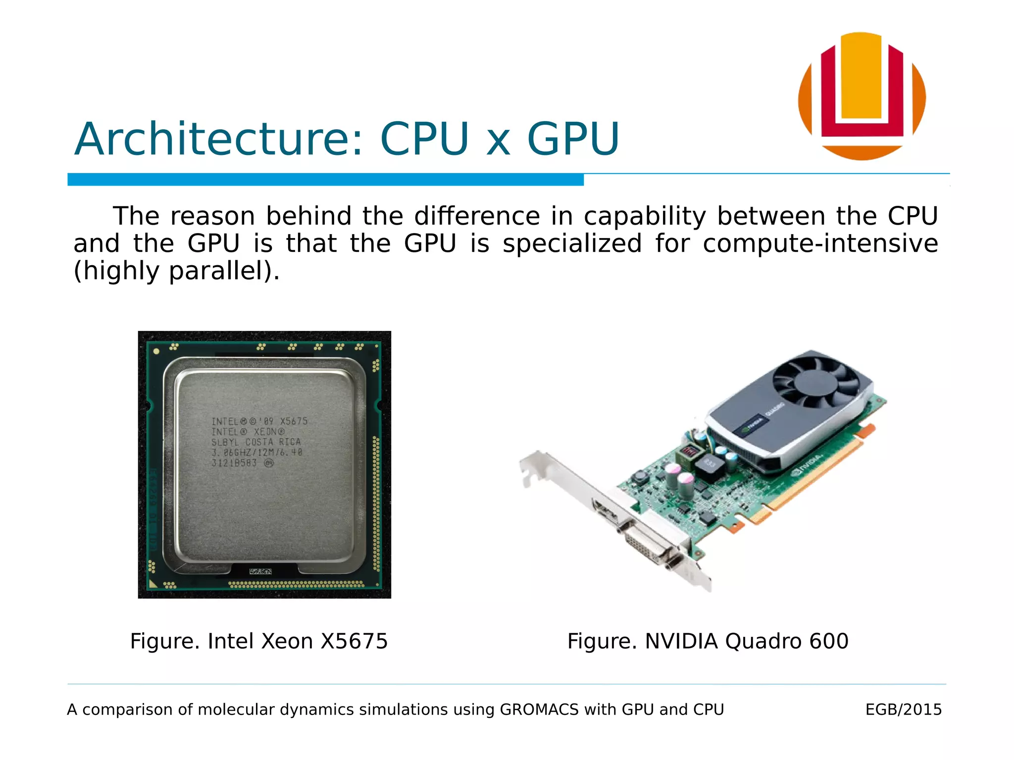 A comparison of molecular dynamics simulations using GROMACS with GPU ...