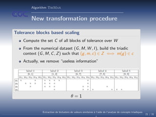 Extracting biclusters of similar values with Triadic Concept Analysis | PPT