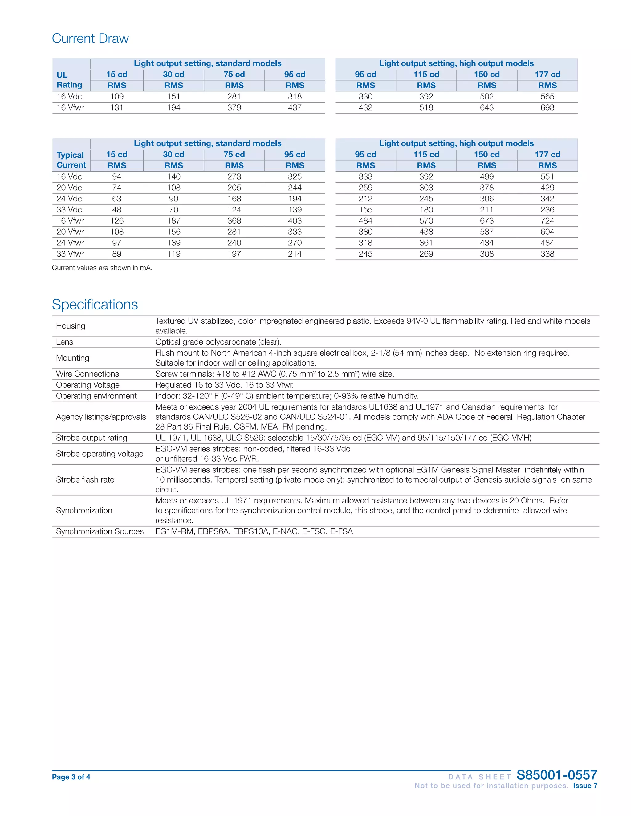 Edwards Signaling EGC-VM Data Sheet | PDF