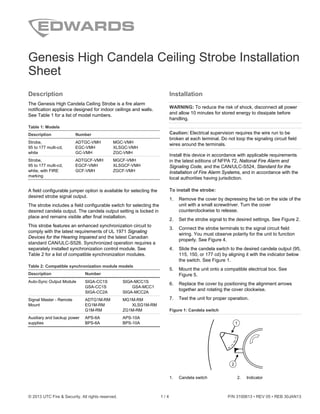 Edwards Signaling EGCFVMH Installation Manual | PDF