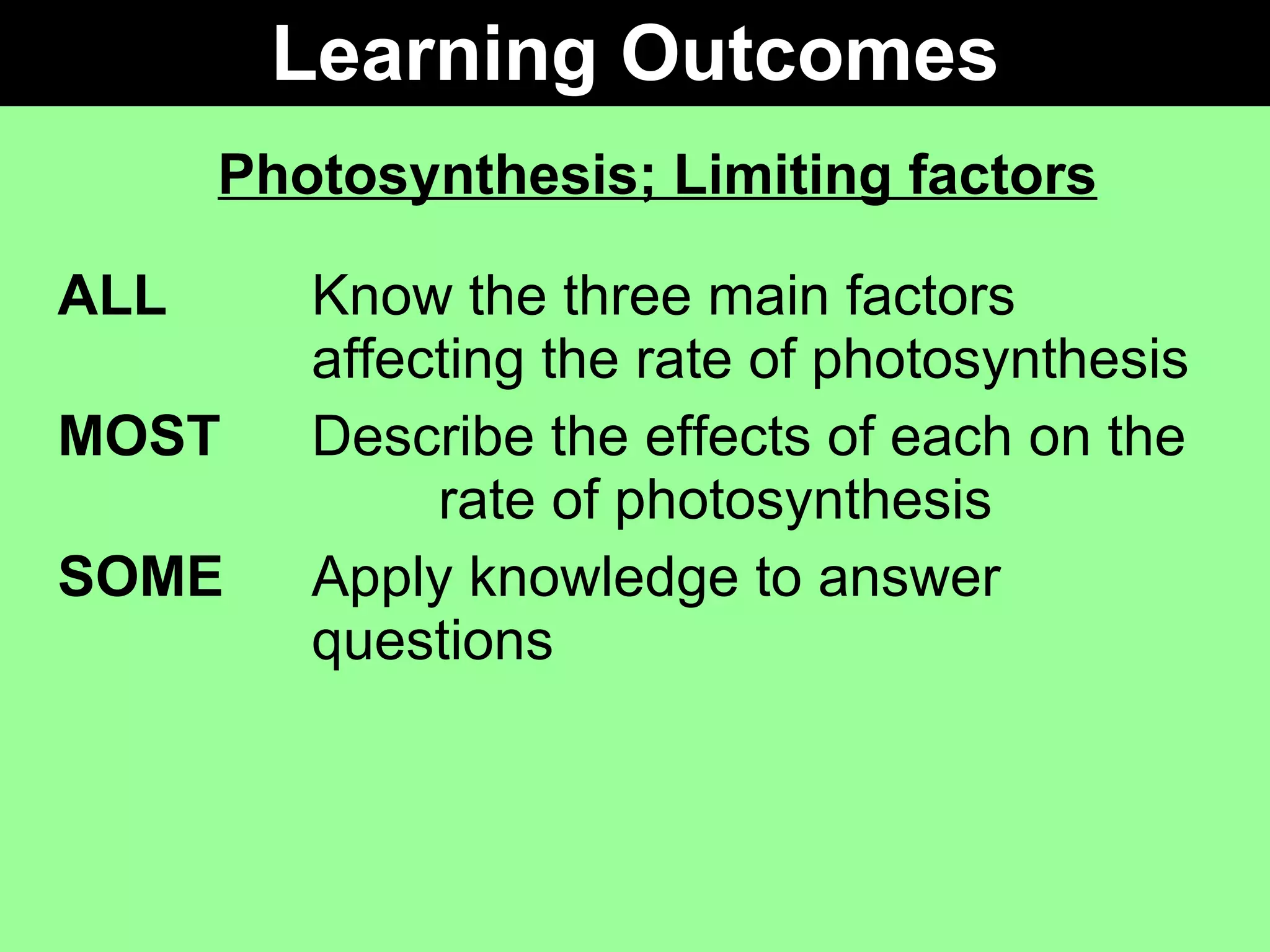 GCSE Biology Limiting factors | PPT