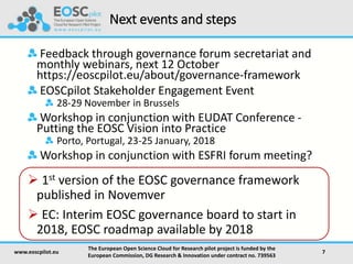 EOSC Governance Development Forum workshop: Wrap-up & discussion | PPT
