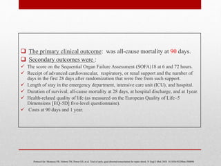 Early goal-directed therapy in severe sepsis and septic shock: ProCESS ...
